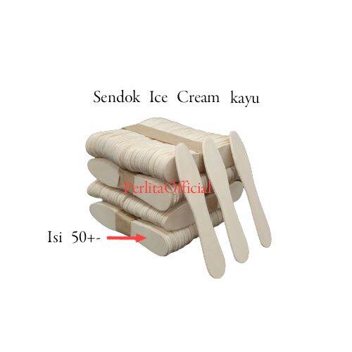 Sendok Ice Cream Kayu isi 50 Sendok | Lazada Indonesia