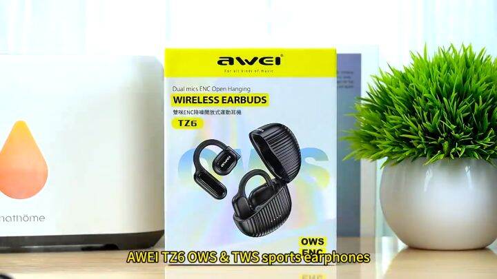 Awei TZ6 หูฟังการนำอากาศ OWS ชุดหูฟังเสียงเบสทรงพลังเป็นพิเศษ หูฟังลด ...