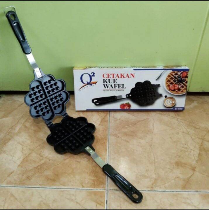 Cetakan Kue Waffle Heart Waffle Maker Model Bunga Love Wafel | Lazada ...
