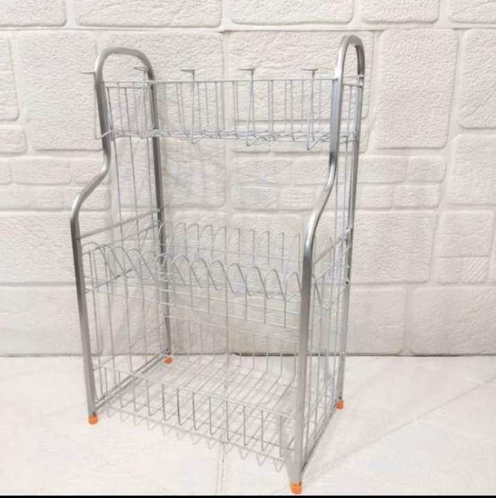 Rak Piring RPL Aluminium Tray Besi Susun 3 | Lazada Indonesia