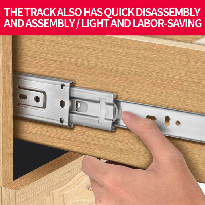 Drawer rail slide rail slide rail stainless steel cabinet thickened ...