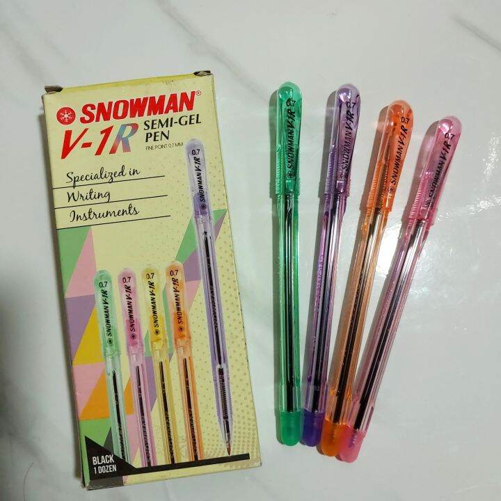 ( 1 PCS )Pulpen Snowman V-1R SEMI-GEL PEN 0,7 mm | Lazada Indonesia