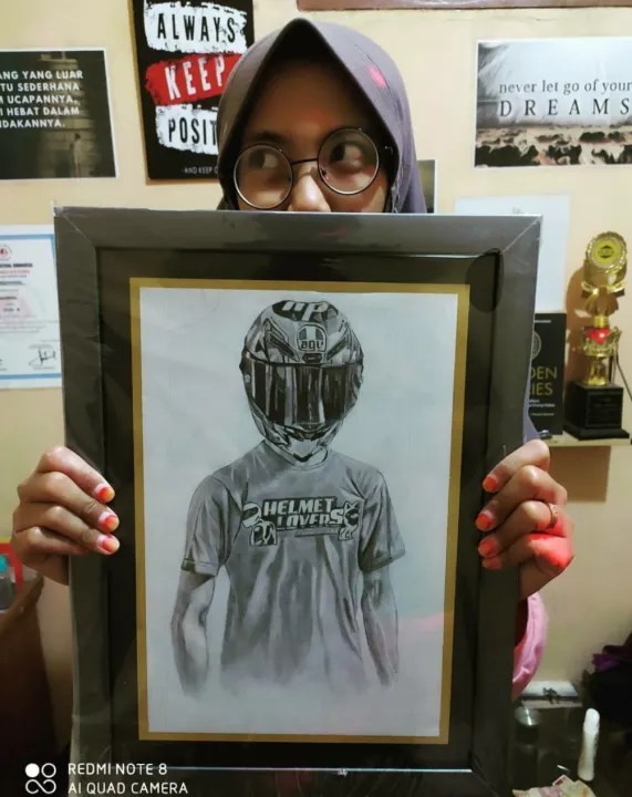 HIASAN KAMAR AESTHETIC LUKISAN HITAM PUTIH SIZE A4 (FRAME 21X30)PO DULU ...