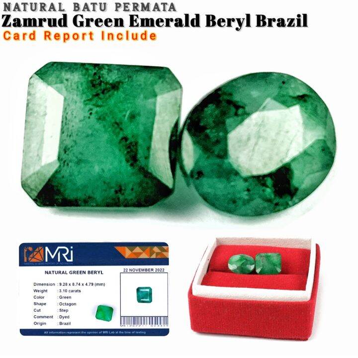 Natural Batu Permata Zamrud Green Emerald Beryl Brazil Include ...