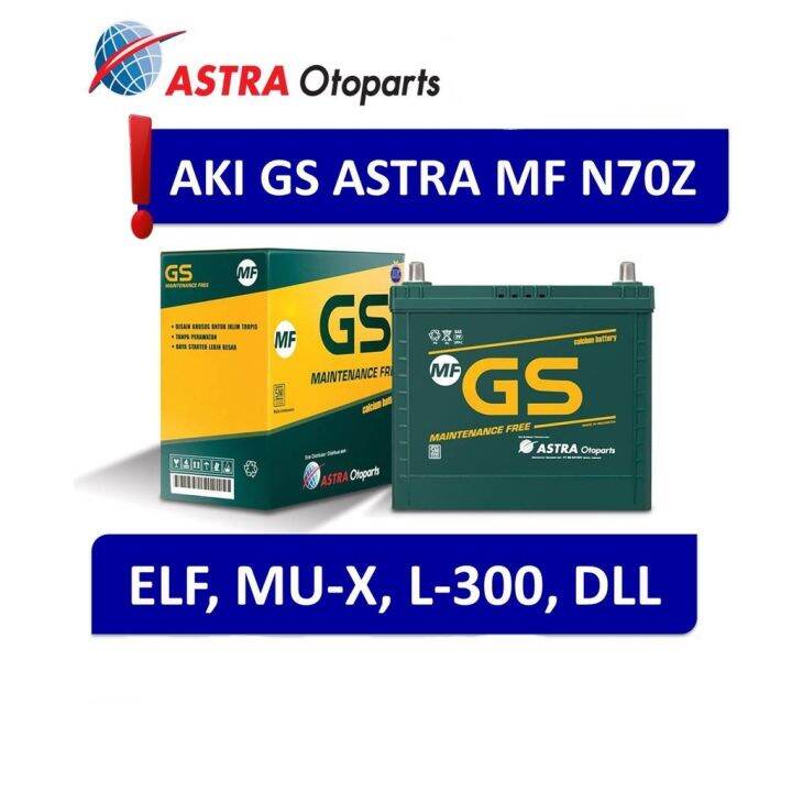 AKI GS ASTRA Otoparts MF N70Z (Aki kering) ELF MU-X L-300,Dll | Lazada ...