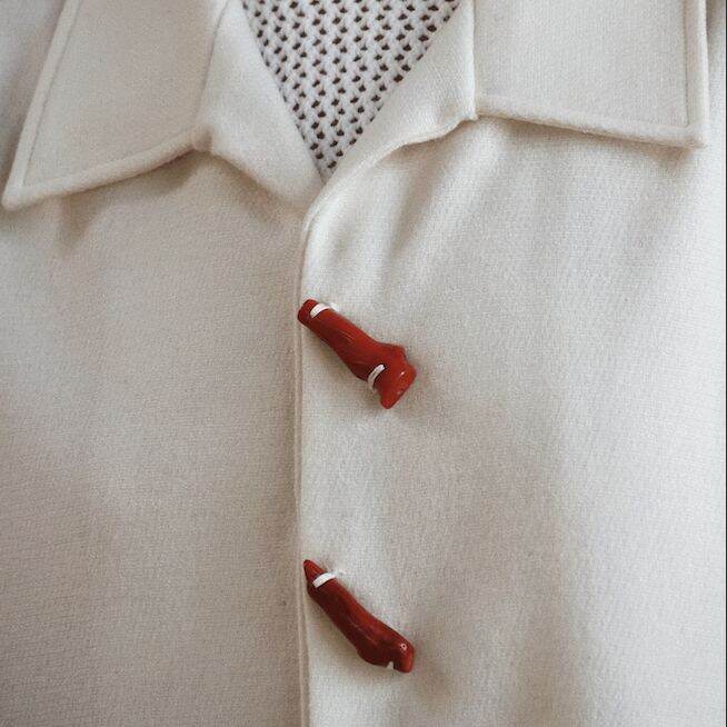 Cocteau Coral Jacket - Lightweight Wool Blend jacket with Red Coral ...