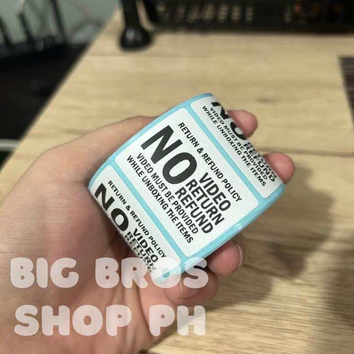 No Video No Refund Thermal Sticker 100pcs | 500pcs | Lazada PH
