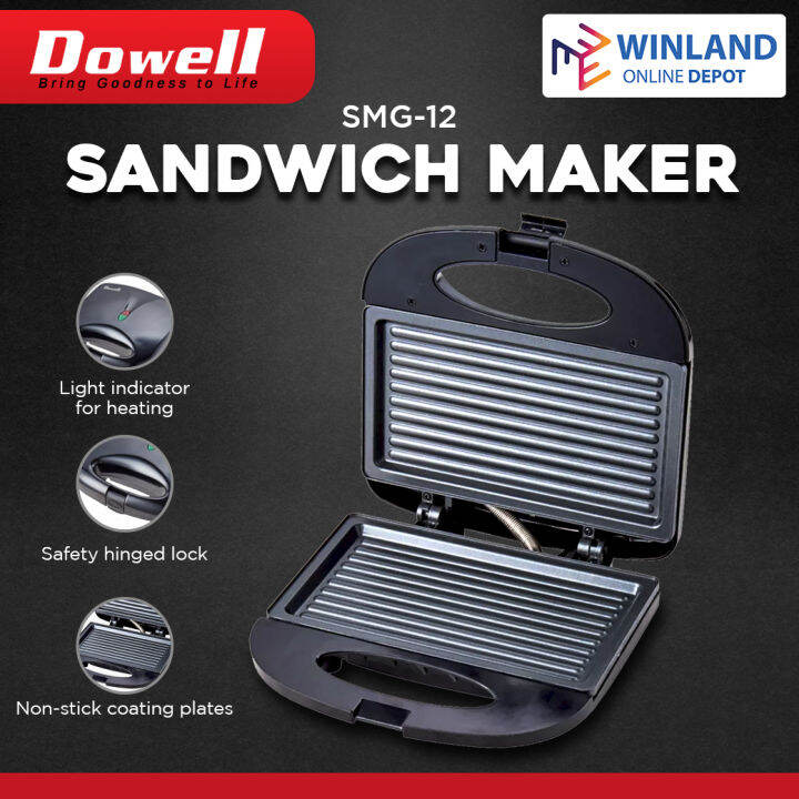 DOWELL by Winland Non-Stick Sandwich Maker Sandwich Toaster 800w SMG ...