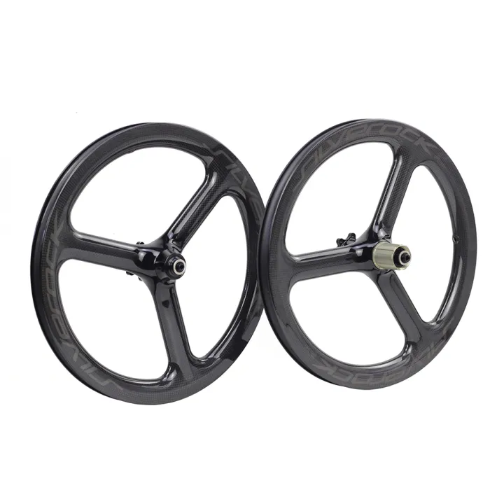 SILVEROCK Trispoke 3 Spokes Carbon Wheels 16in 349 Disc Brake Clincher for FNHON GUST K3 PLUS ...