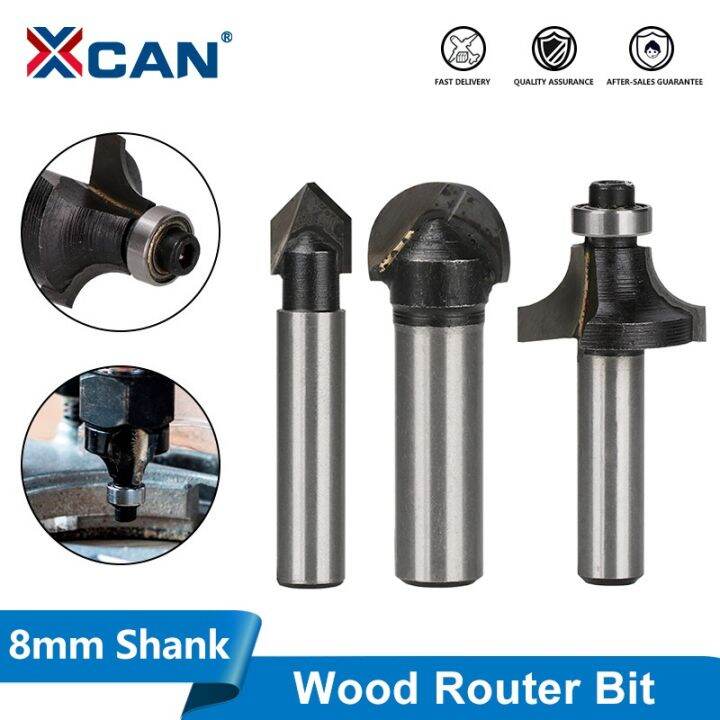 XCAN Wood Milling Cutter 8mm Shank Router Bit for Wood Flush Trim ...
