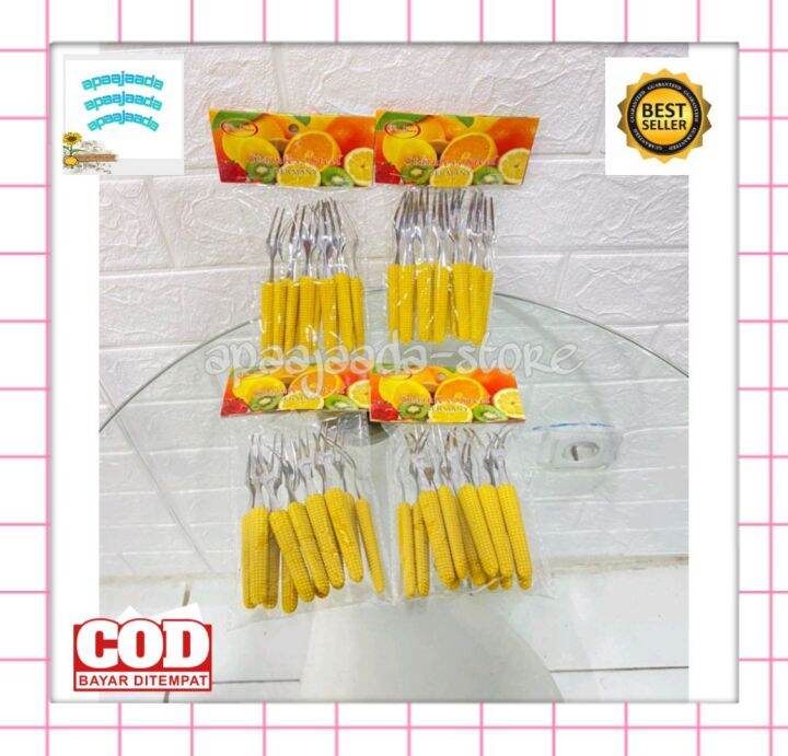 Garpu jagung 1 lusin / garpu buah / garpu kue | Lazada Indonesia