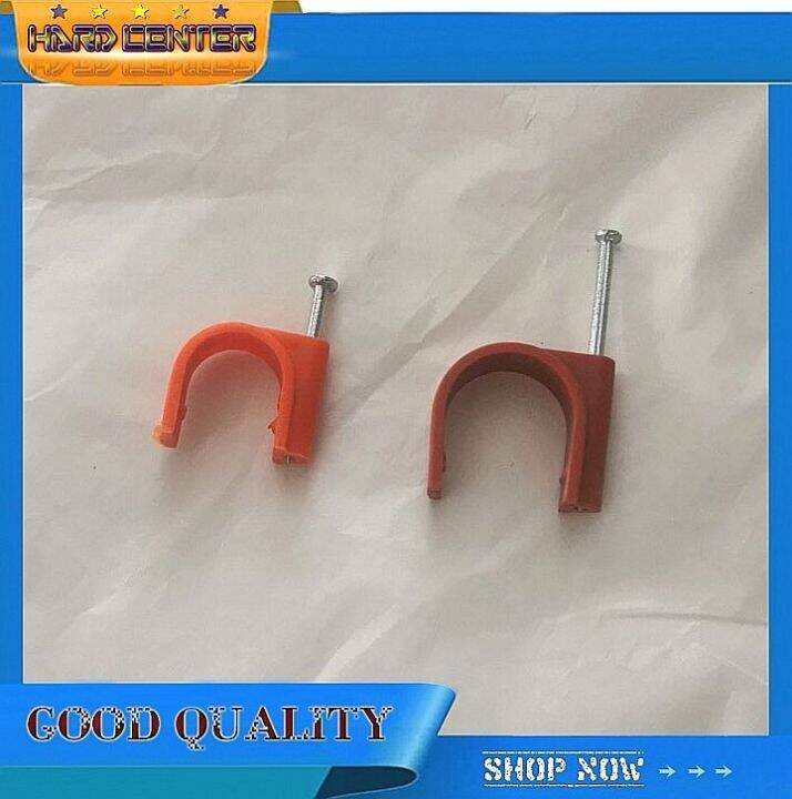 PVC Clamp Half Clamp With Nail 1/2",3/4" 1" 10/ pcs (ORANGE) Blue Hose ...