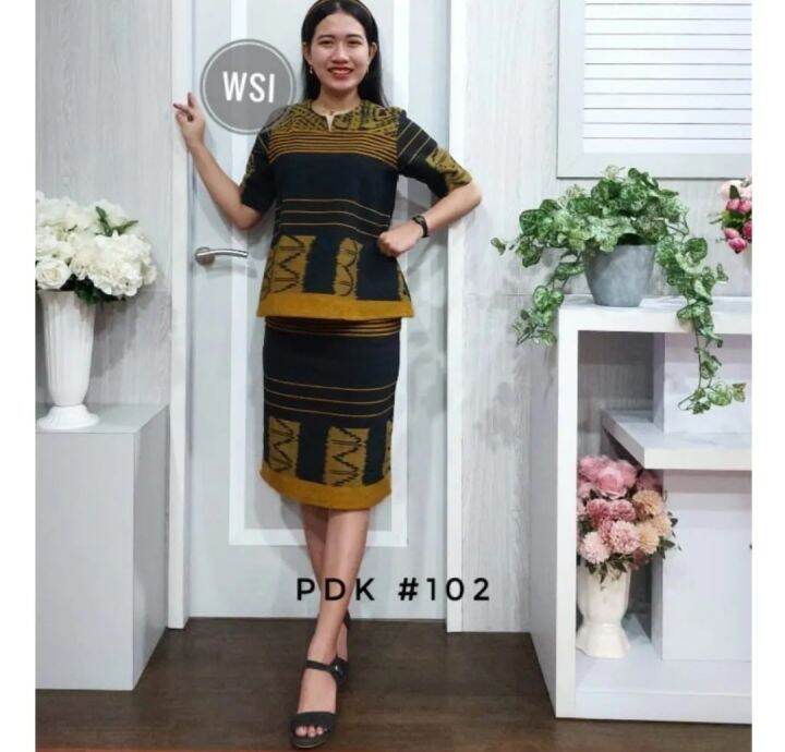 SETELAN TENUN BLOUSE/ROK SPAN TENUN BAJU DINAS KERJA KANTOR | Lazada ...