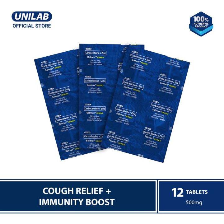 Unilab Solmux Advance 40 Tablets - Cough with Phlegm Medicine ...