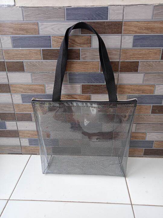 tote bag transparan tas kerja mix jaring uk.35x30x10 | Lazada Indonesia