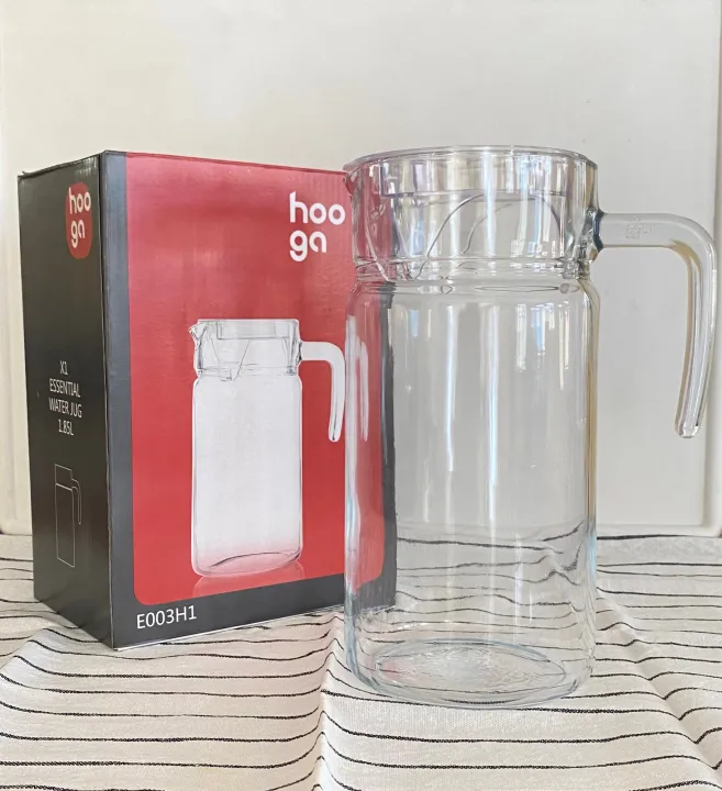 Glass Pitcher 1.85 L pitsel HOOGA aesthetic minimalist | Lazada PH