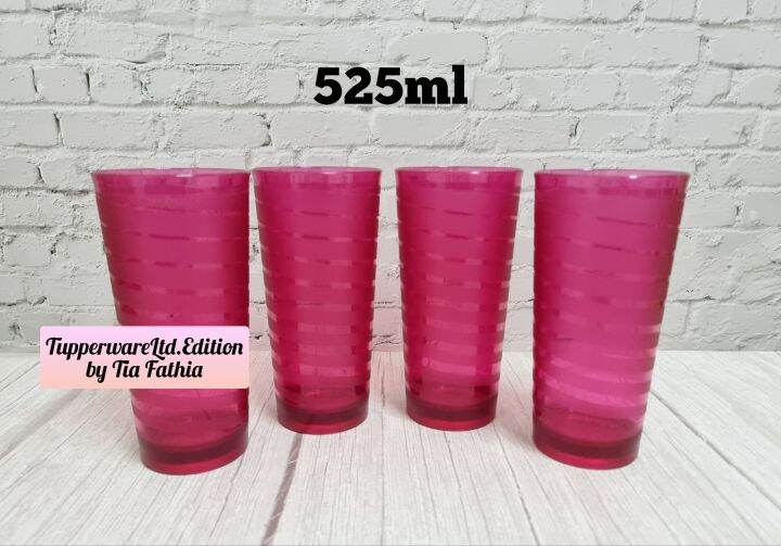 Tupperware Spiral Glass/Tumbler 525ml (4 pcs) | Lazada