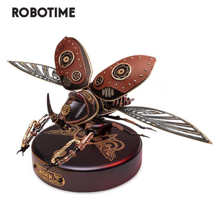 ด้วงแรดหุ่นยนต์ Rokr DIY เคลื่อนย้ายได้ชุดปริศนา3D สิ่งมีชีวิตการออกแบบ ...