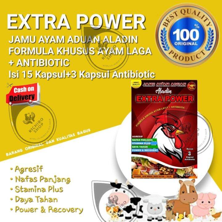 EXTRA POWER ALADIN Isi15Kapsul Jamu Ayam Aduan Formula Khusus Ayam Laga ...