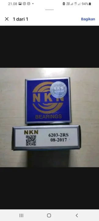 Ball bearing 6203 2RS NKN | Lazada Indonesia