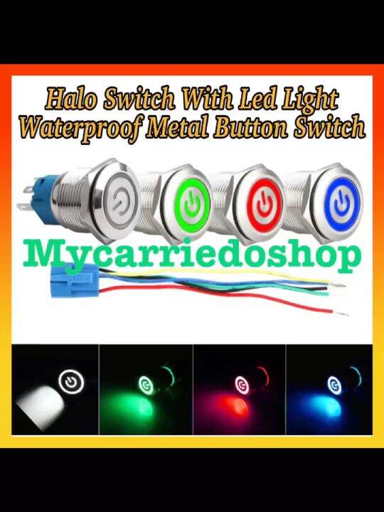 19mm Halo Switch With Led Light Waterproof Metal Button Switch Led ...