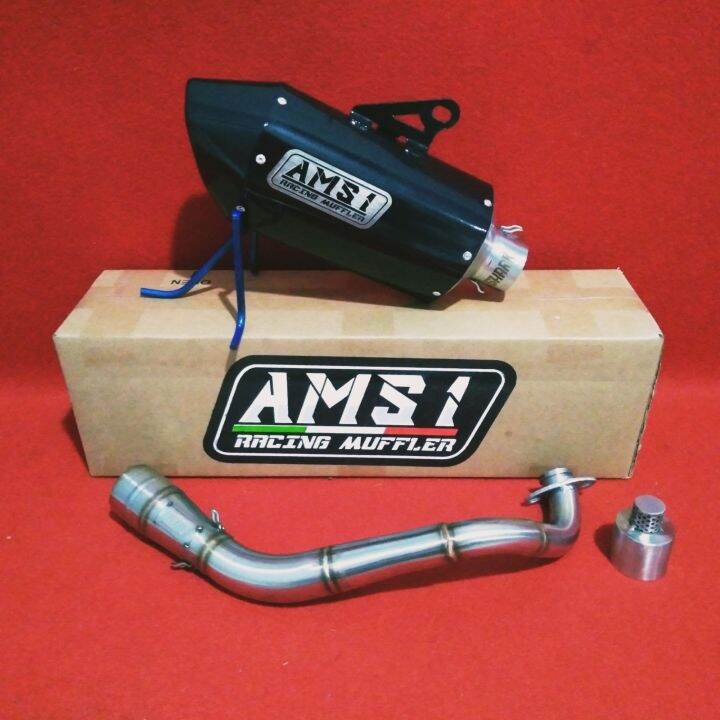 Knalpot matic ams1 racing tipe black shark fullsystem PNP Honda scoopy ...