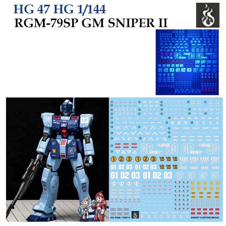 ดีคอลน้ำ [Ghost] HG 47 RGM-79SP GM SNP II HG 1/144 (HIQ Water Decal ...