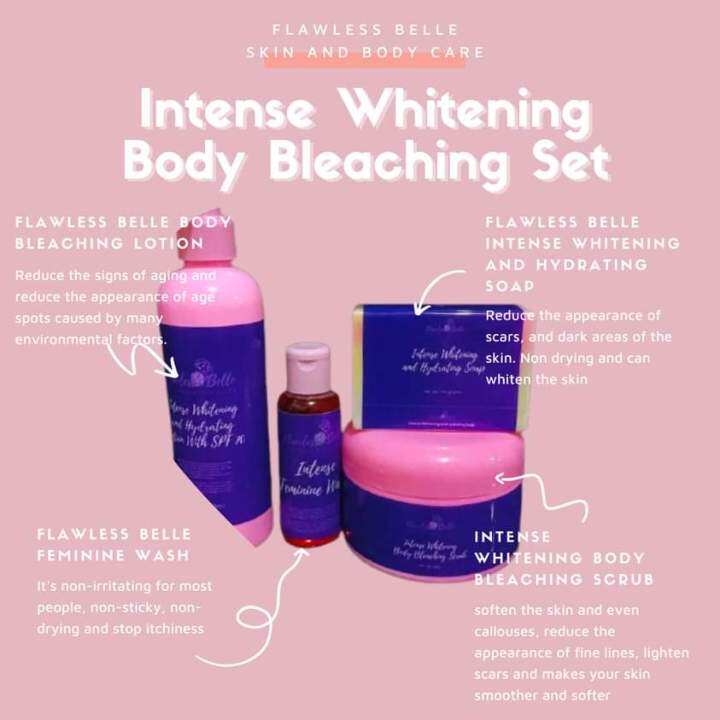Intense Whitening Body Bleaching set 4 in 1 - Body scrub/whitening soap ...