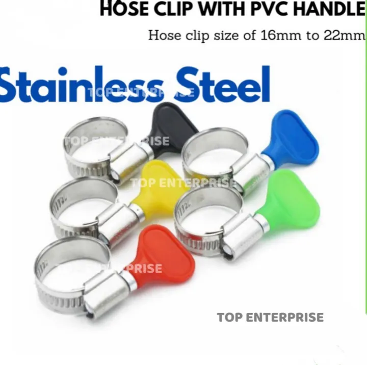 16-22mm Stainless Steel Hose Clip with PVC Handle/ Hose Clamp ...
