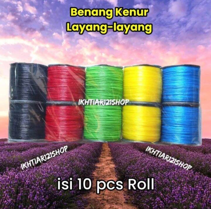 1 pak benang kenur layangan/Benang layang-layang isi 10 pcs | Lazada ...