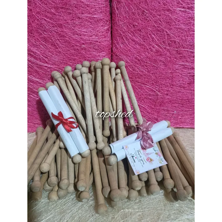 6inches wooden scroll, dowel stick, rod, wedding rod invitation | Lazada PH