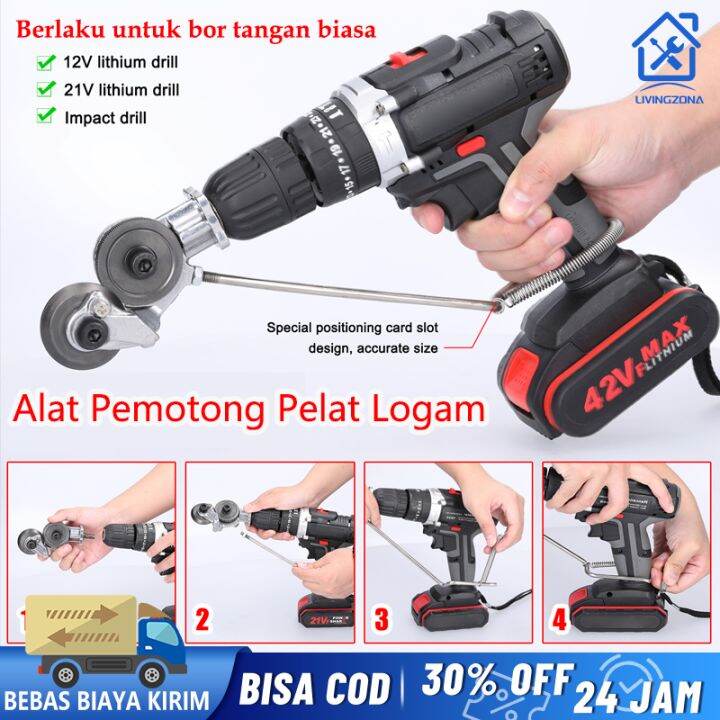 Mesin bor cordless / Elektrik Drill / bor listrik Dengan Gergaji Bor ...