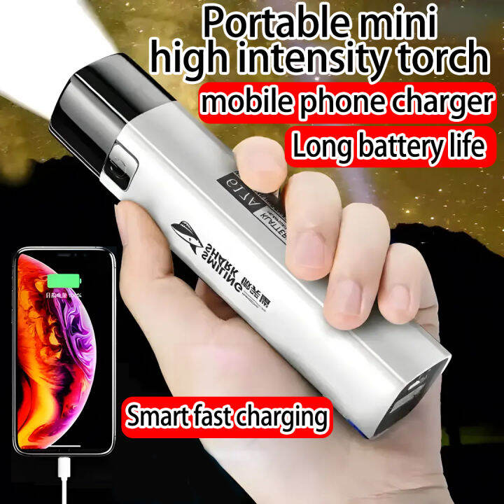 2 In 1 Led Flashlight Usb Recharge Multi-Functional Electric Torch Dual ...