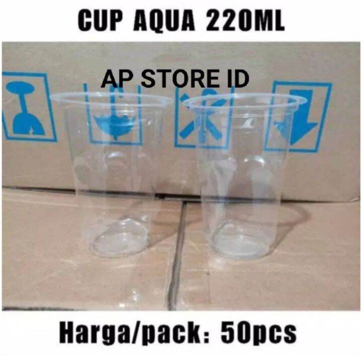 isi 50pcs Gelas Aqua 220ml / Gelas plastik kopi | Lazada Indonesia