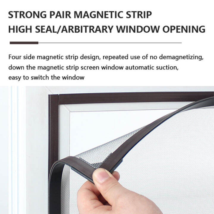 Adjustable DIY custom magnetic window screen window washable curtain ...