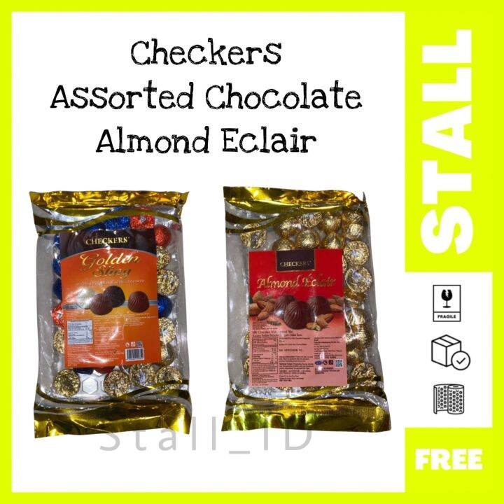 Coklat Checkers Golden Sling Almond Eclair 300gr Milk Chocolate ...