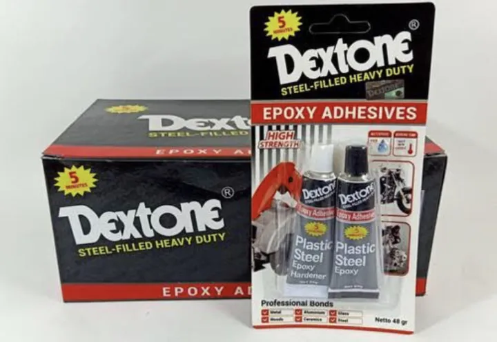 Dextone Lem Besi Epoxy Plastic Steel 5 menit 48 gram - Lem Perekat Besi ...