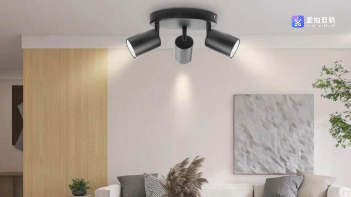 【Contains Three Light Bulbs】LED Ceiling Light Rotatable,3 Way Round ...