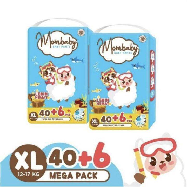 Mombaby Pants kemasan mega pack ukuran S58/M54/L46/XL40 | Lazada Indonesia