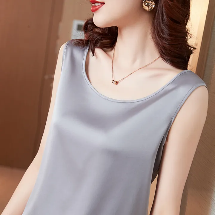 Silk Cami Women's Inner wear Bottoming Suit Mulberry Silk Satin Loose ...