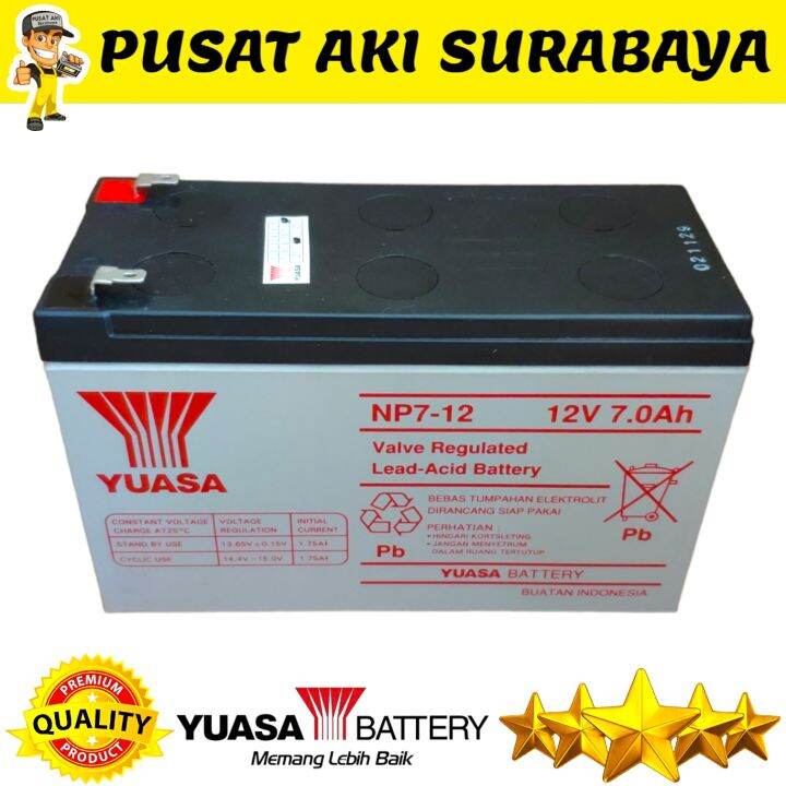KUALITAS TINGGI YUASA 12V 7AH EMERGENCY LAMP MOBILAN MOTORAN ANAK ...