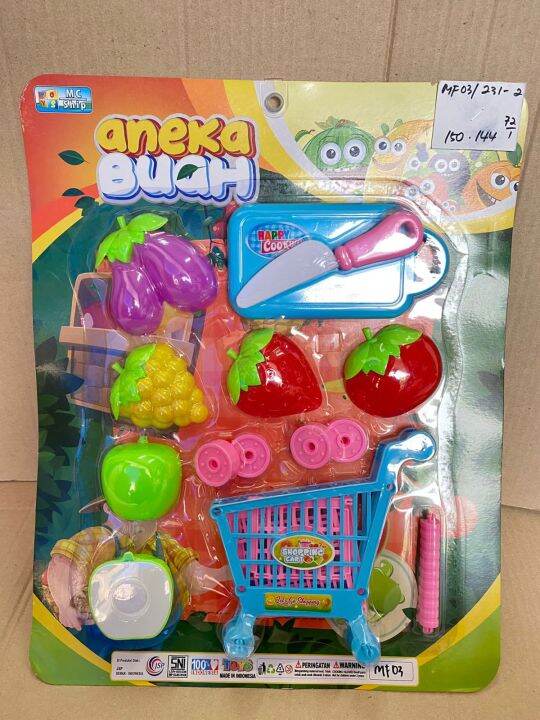 MAINAN ANAK ANEKA BUAH-BUAHAN ADA TROLI BLANJANYA MF02 | Lazada Indonesia