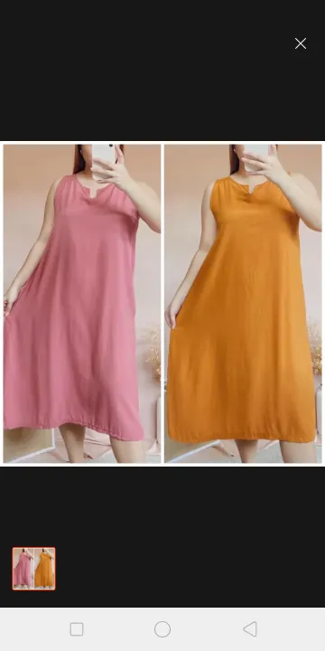 plus size vee midi dress challis fabric plain assorted | Lazada PH