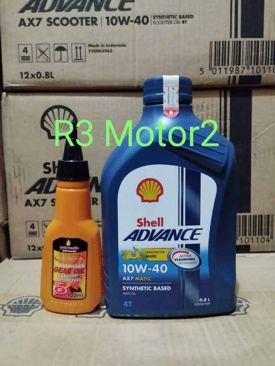 Paket Oli Shell Advance Matic AX7 10W/40 plus oli gardan 100ml ...