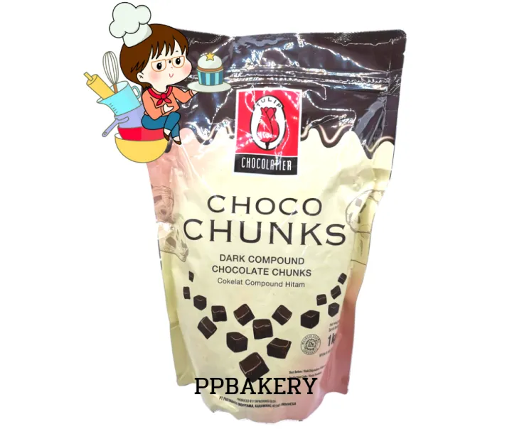Tulip Dark Compound Chocolate Chunks คอมพาวด์ ช็อคโกแลตชังค์ 1 Kg ...