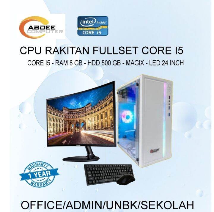 Cpu Rakitan Core i5 Ram 8 Gb Hdd 500 Gb Led 24 In Samsung curved ...
