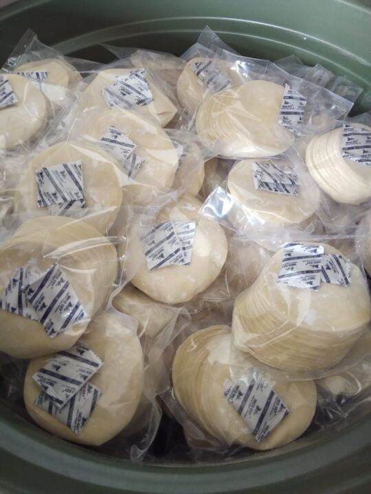 7cm. kulit dimsum/gyoza/siomay. 50 lembar/pack (BULAT) tipis&elastis ...