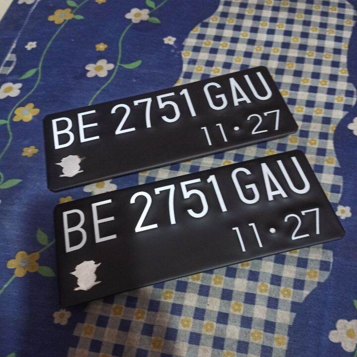 Custom Plat Nomor Motor Font Standar Harga Sepasang Depan Belakang 2pcs ...