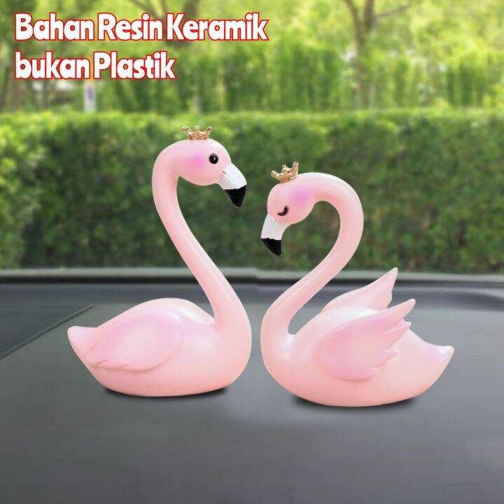 Flamingo crown hiasan dashboard mobil angsa couple mahkota | Lazada ...