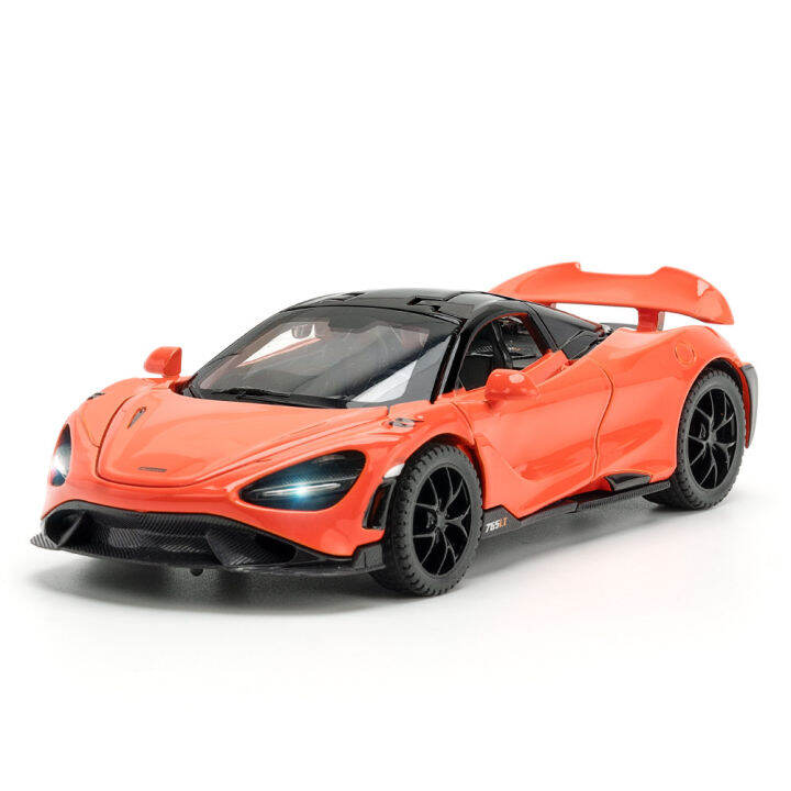 โมเดล1:32 Mclaren 765LT โมเดลรถโลหะผสมรถ Diecast เสียงเบารถคนรักของสะสม ...